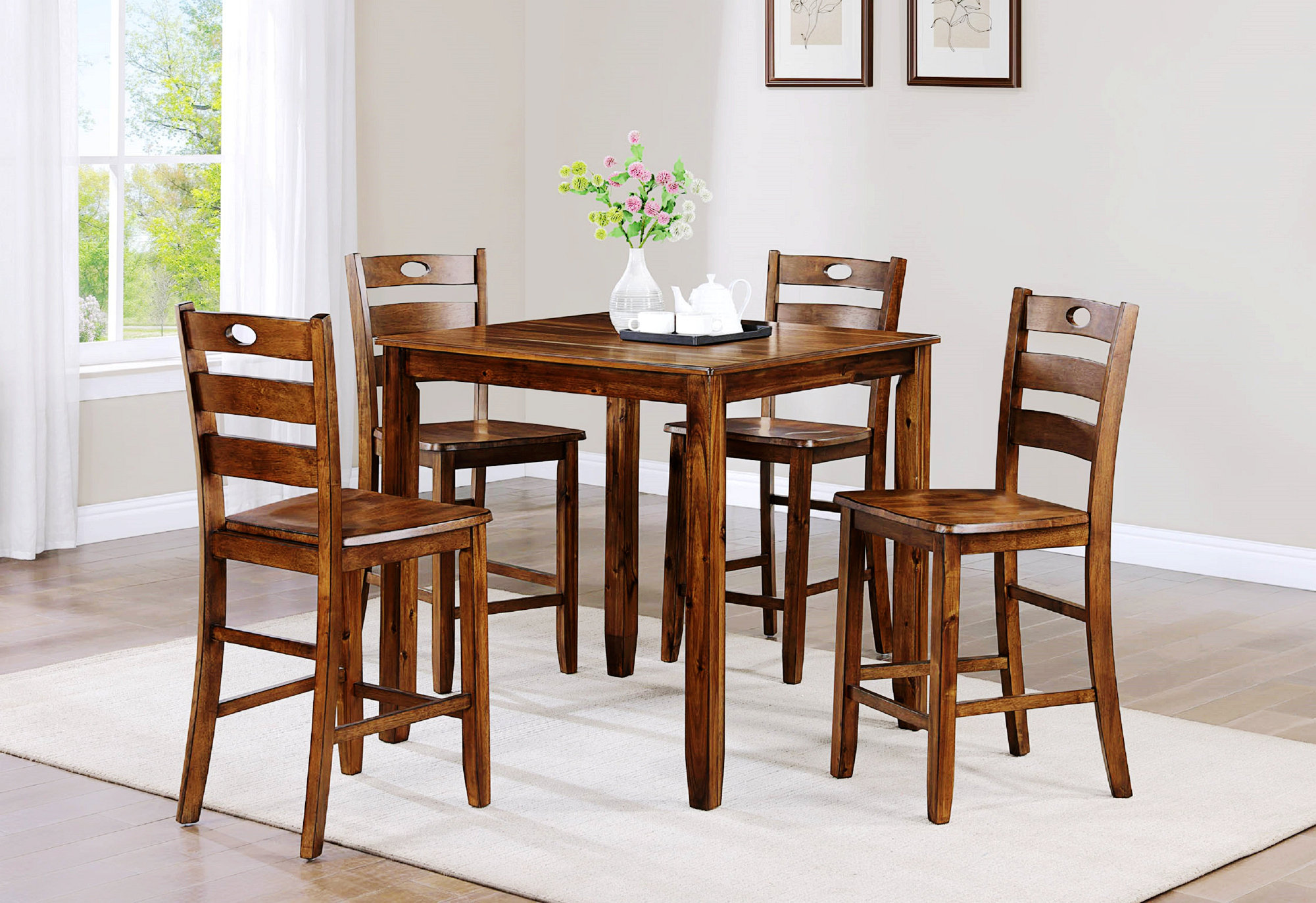 Red Barrel Studio® Classical Counter Height Dining Square Table Side ...