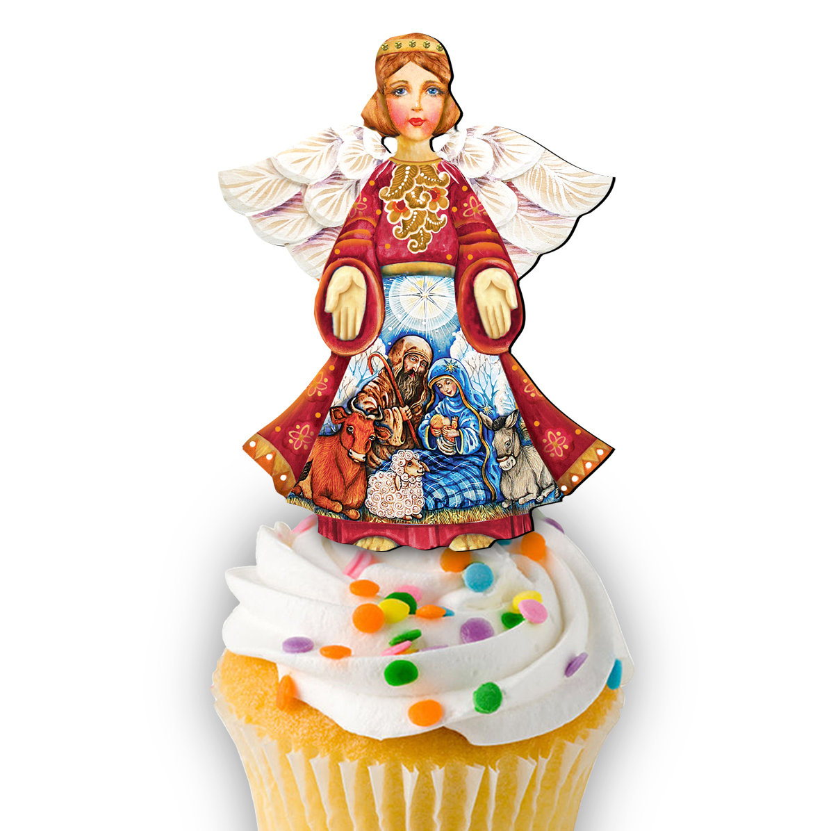 Designocracy Nativity Angel Cake Topper | Wayfair