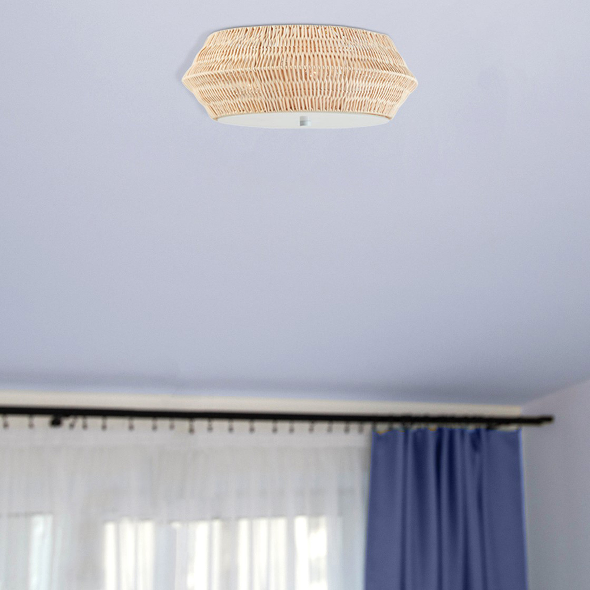 Bayou Breeze Boho Bamboo Flush Mount Ceiling Light Natural See below ...