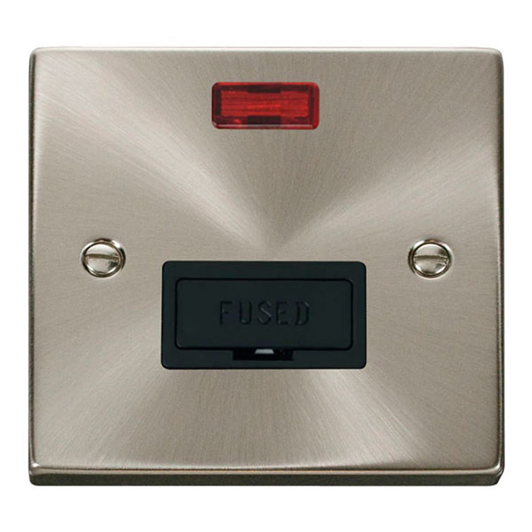 Metro Lane Satin / Brushed Chrome 13A Fused Connection Unit With Neon ...