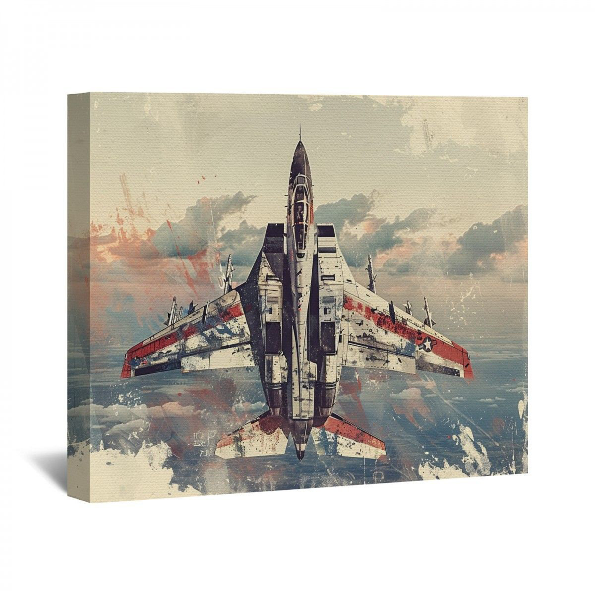 Red Barrel Studio® Fighter Jet Canvas Wrap - Military Wall Decor ...