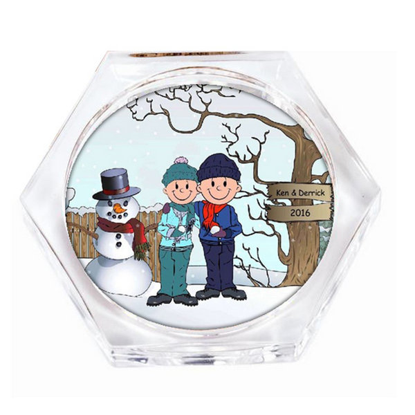 Printed Perfection Personalized Snowman Family - Male & Male Drink ...