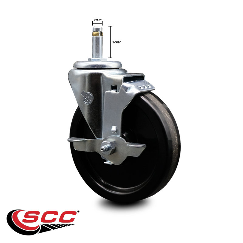 Service Caster Swivel Grip Ring Stem Caster with Brake | Wayfair