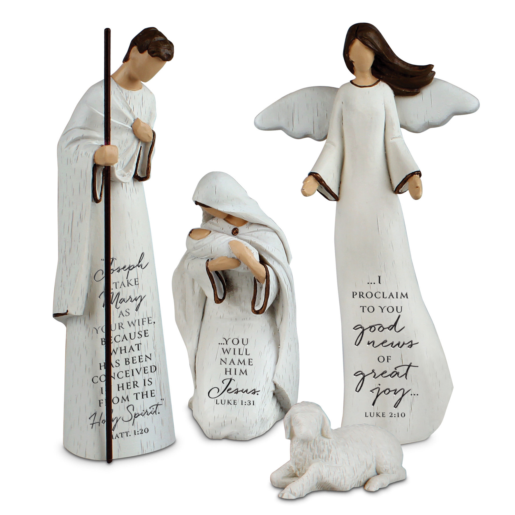 The Holiday Aisle® 4 Piece Savior Is Born Nativity Holy Family Set ...