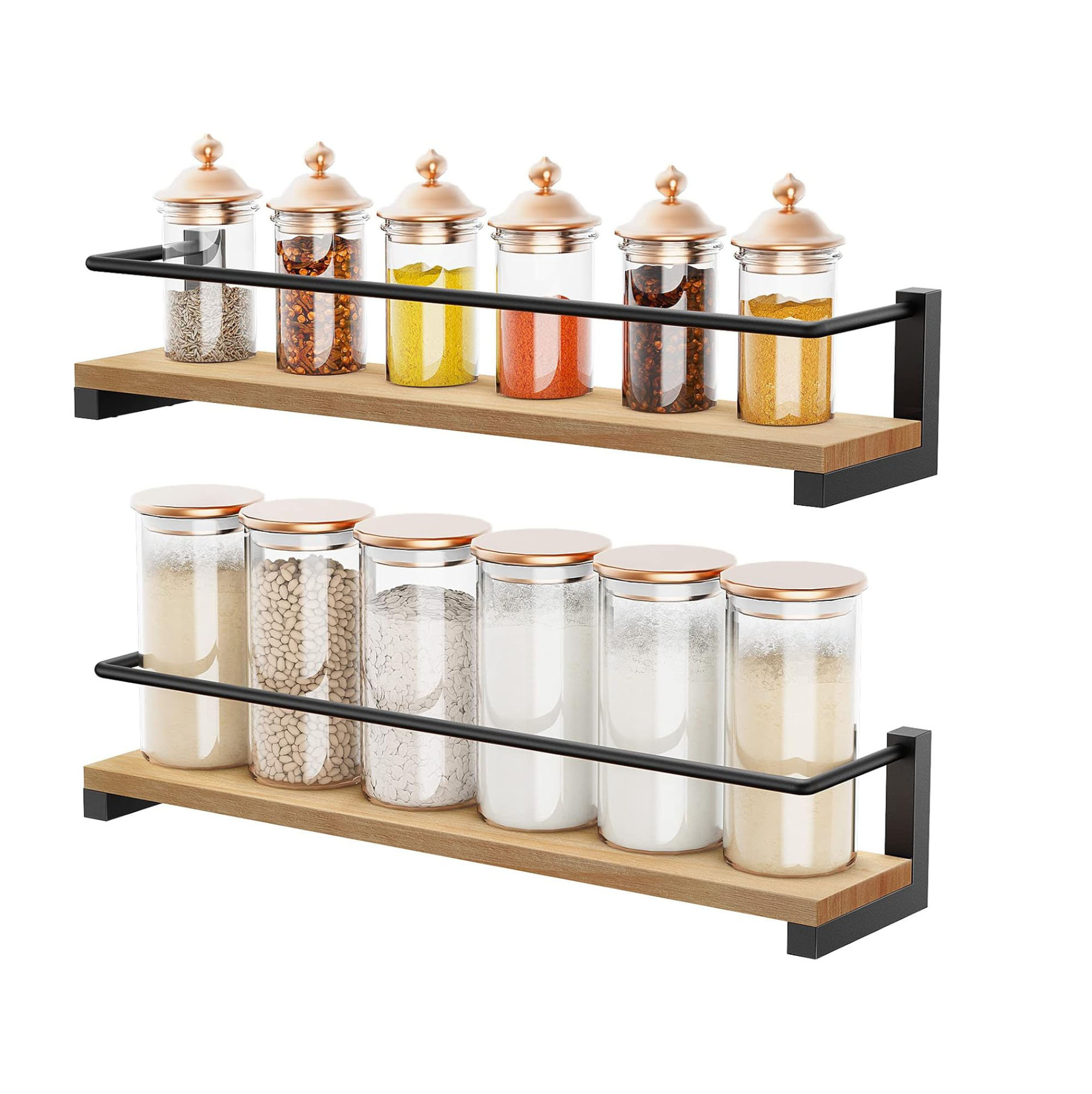 Williston Forge 2 Pack Spice Rack, Wall Mount Hanging Organiser For ...