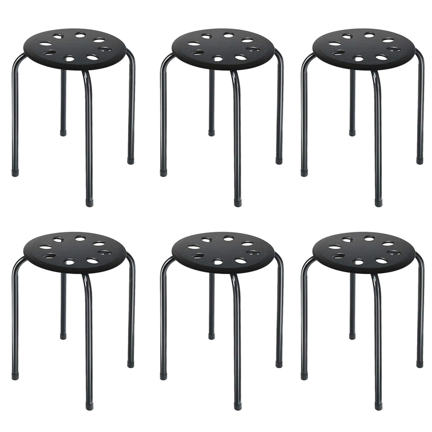 17 Stories Set of 6 Portable Plastic Stack Stools Backless Classroom ...
