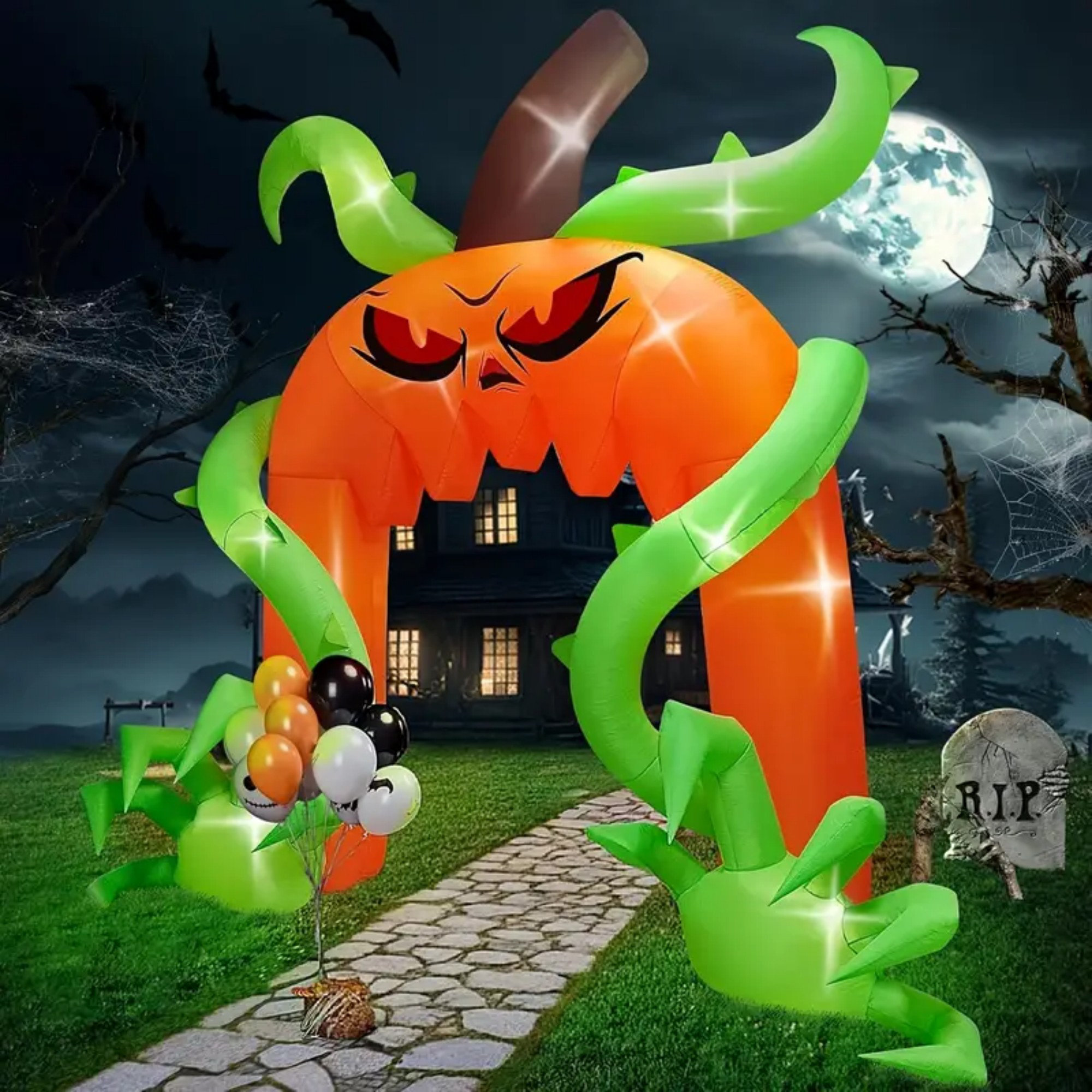 The Holiday Aisle® 12Ft Halloween Archway Inflatables, Giant Pumpkin ...