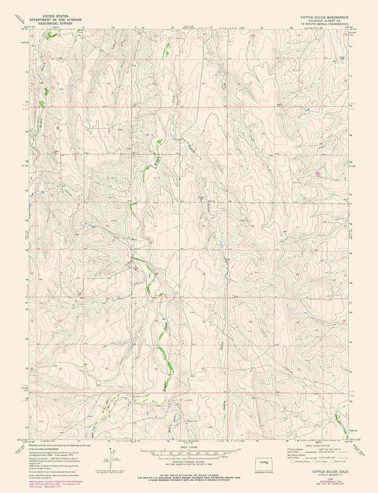 Trinx Cattle Gulch Colorado Quad - USGS 1978 Poster Print By USGS USGS ...