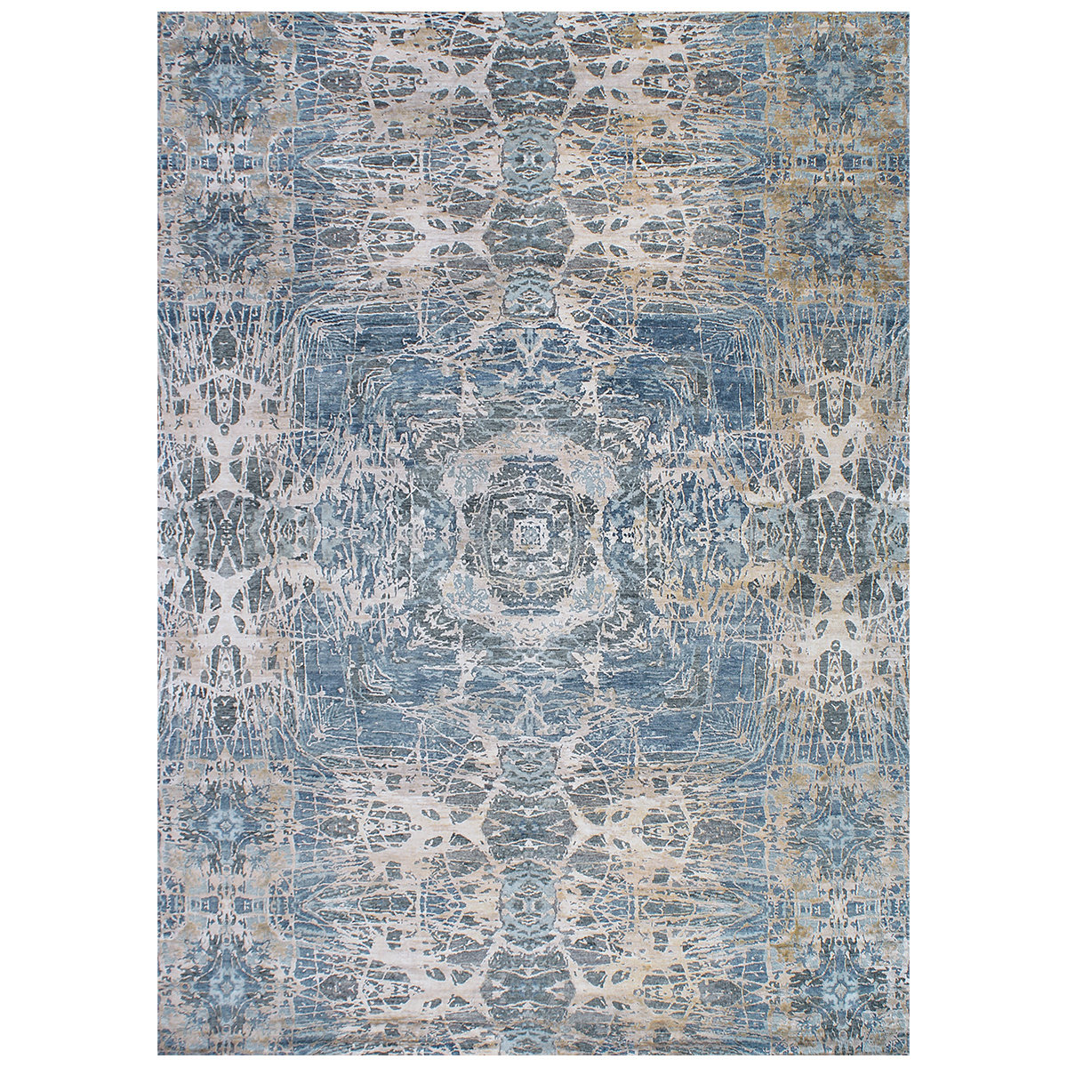 Bokara Rug Co., Inc. Windsom Hand-Knotted High-Quality Light Blue and ...