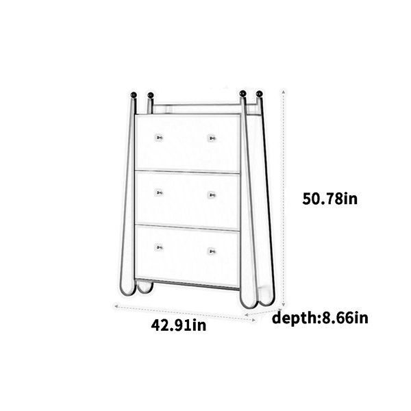 DICIXA French Flip Bucket Shoe Cabinet 12 Pair Shoe Storage Cabinet ...