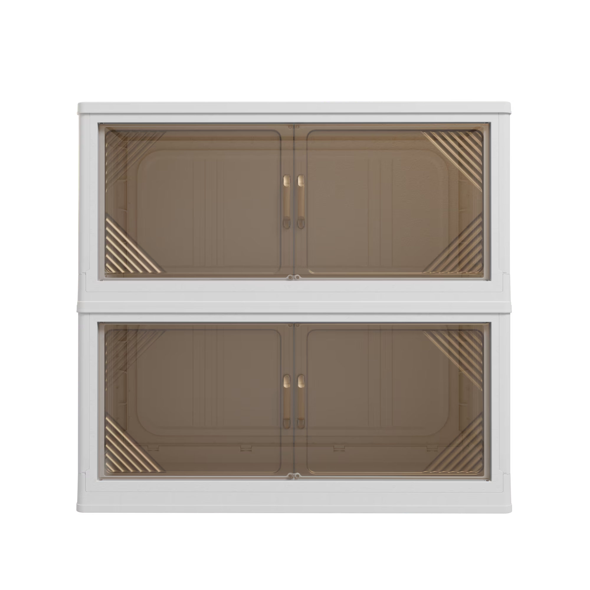 Ivy Bronx Transparent Foldable Plastic Storage Cabinets - Stackable ...