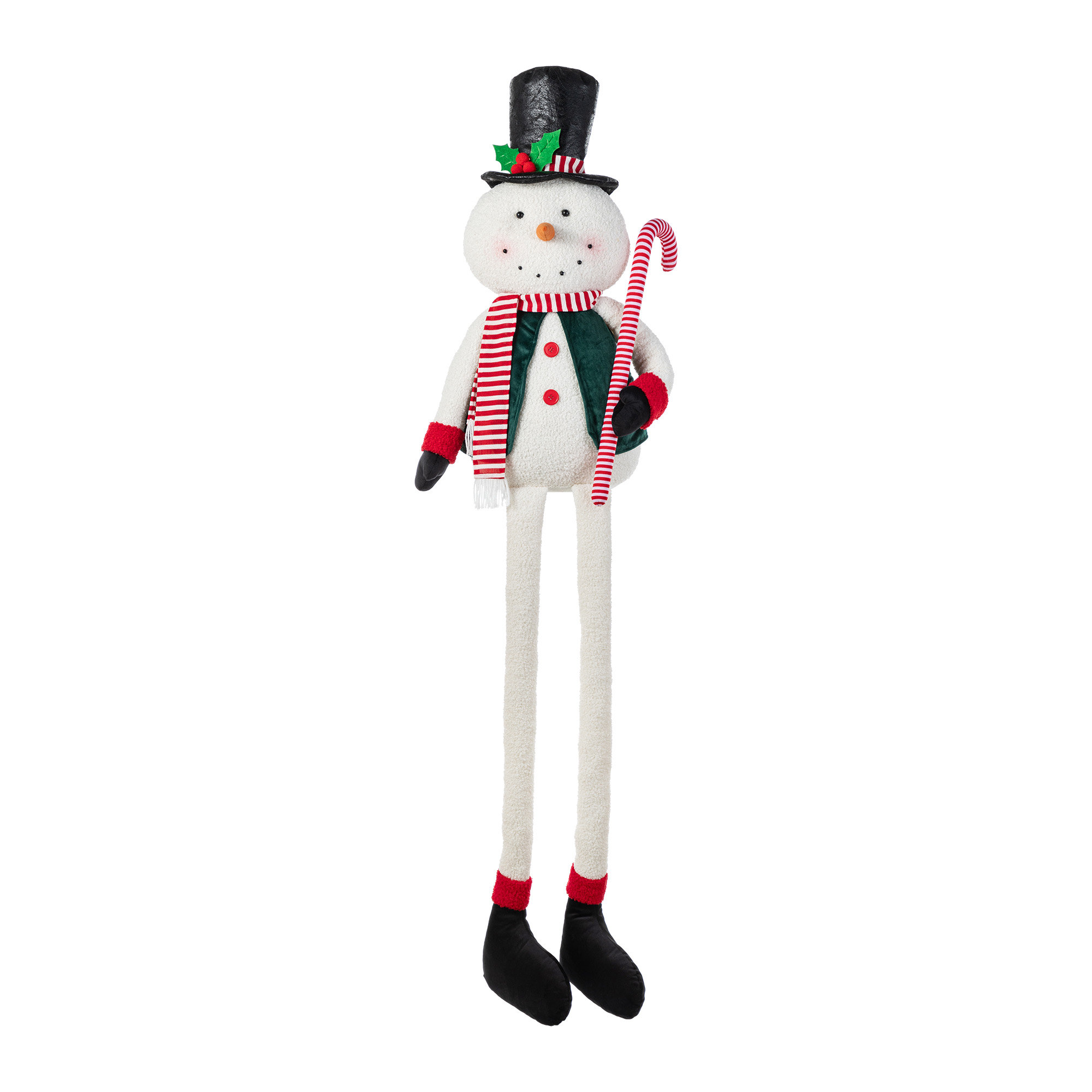 Ophelia & Co. 60"H Christmas Oversized Fabric Snowman With Dangle Legs ...