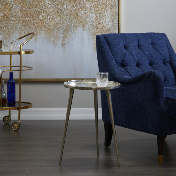 Corrigan Studio® Ilay Aluminum Metal Side End Accent Table with Tray ...