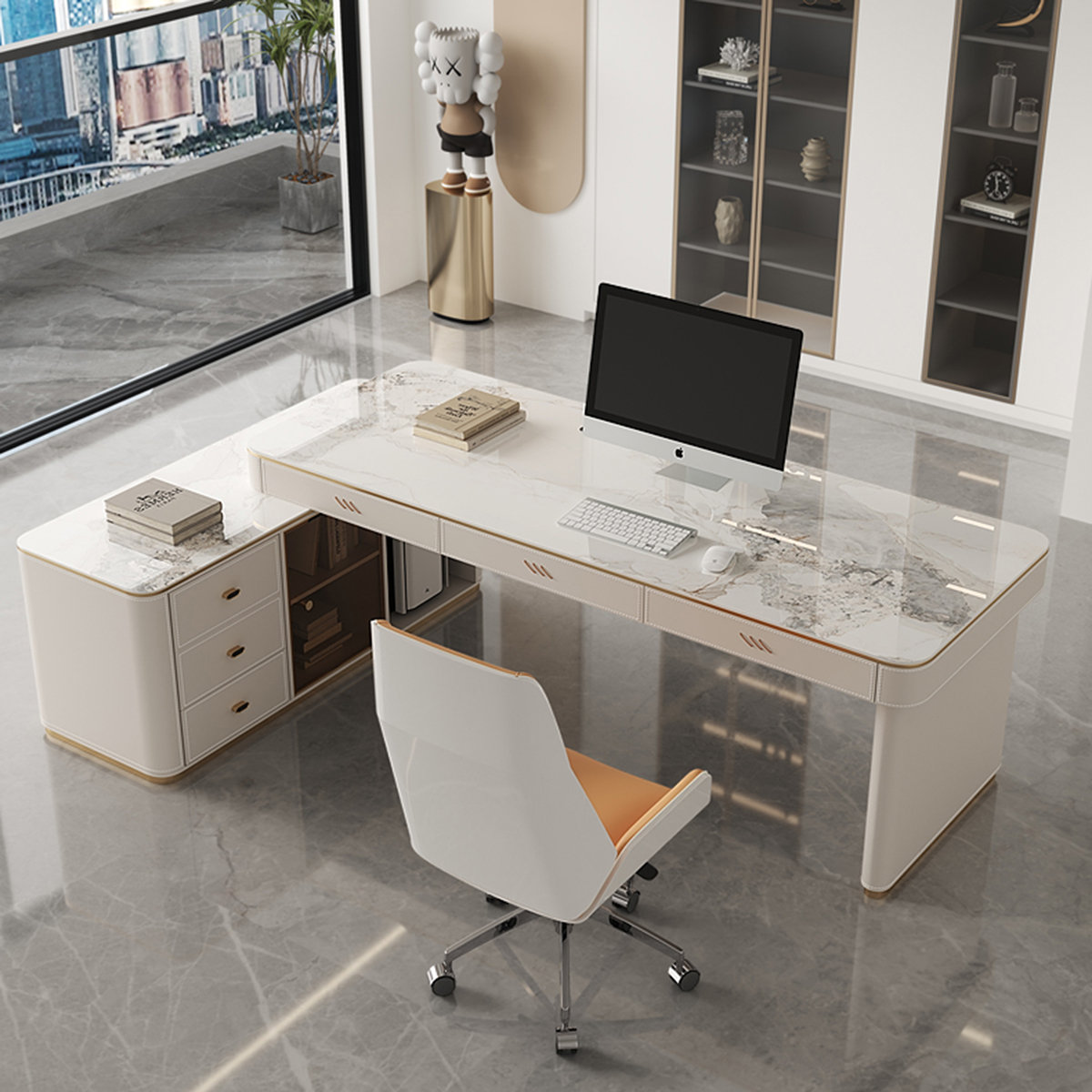 Recon Furniture Metal Base Executive Desk | Wayfair