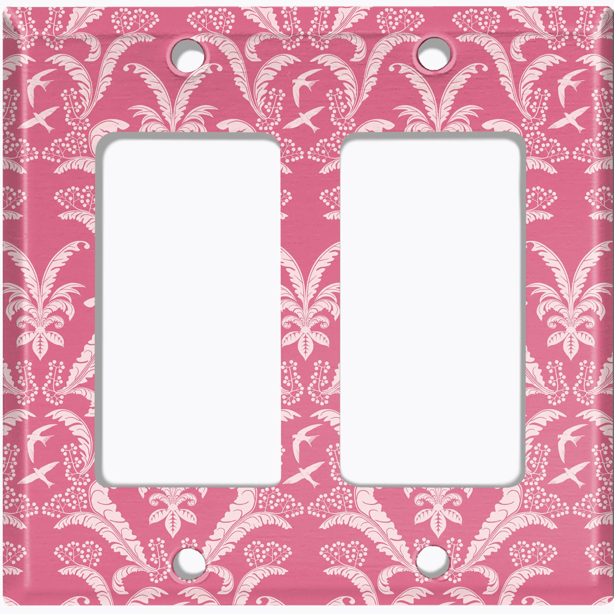 WorldAcc Metal Light Switch Plate Outlet Cover (Damask Feather Red ...