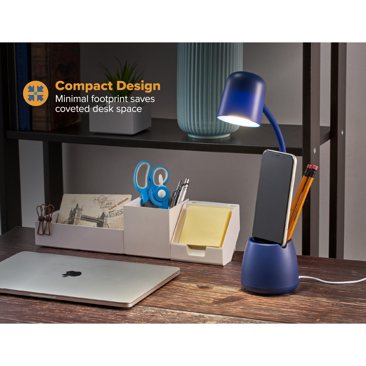 Wrought Studio™ Darkash 16.1" Desk Lamp with Outlet & Reviews | Wayfair