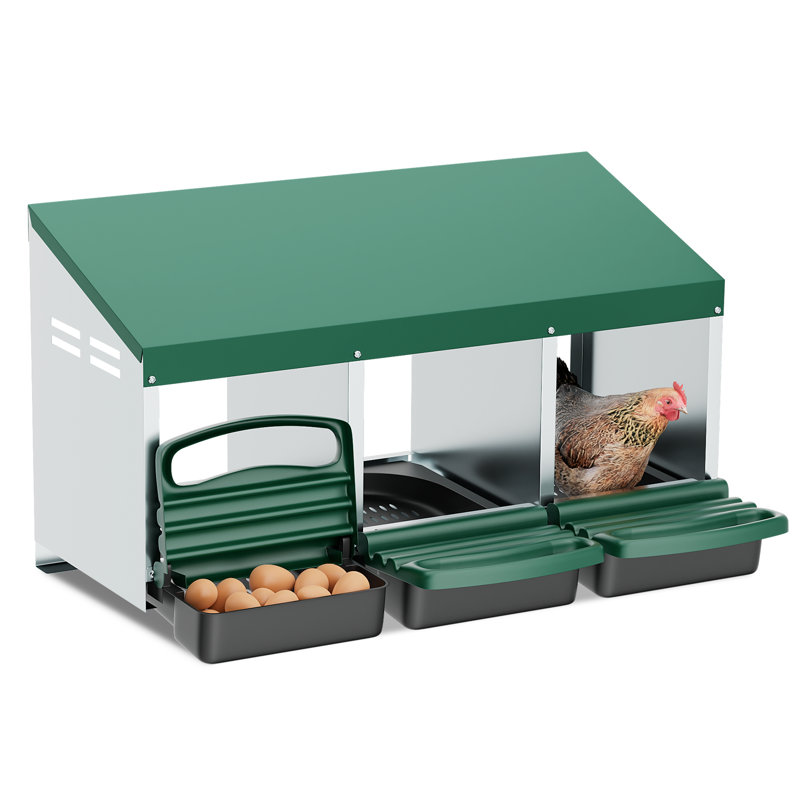 Tucker Murphy Pet™ Edelsten Chicken Nesting Box, 3 Compartment Metal ...