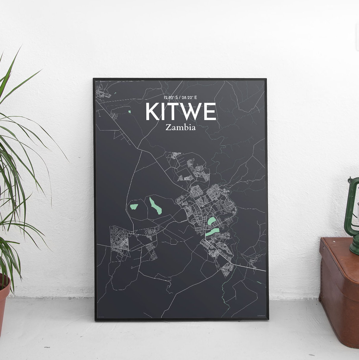 Wrought Studio™ 'Kitwe City Map' Graphic Art Print Poster in Dream ...