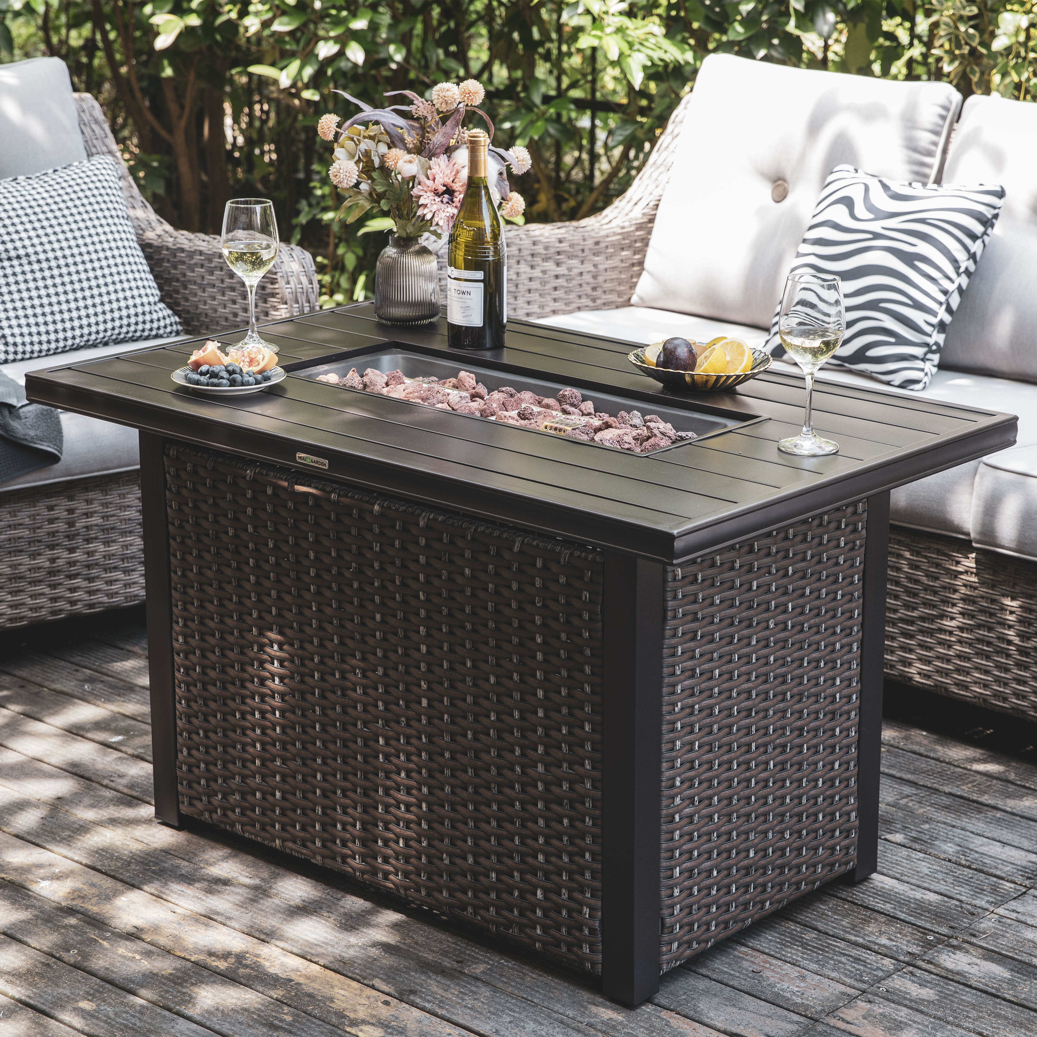 Sol 72 Outdoor™ Cheeseman 25.57'' H x 44'' W Wicker Propane Outdoor ...