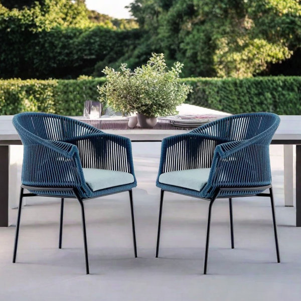 Blue Patio Dining Chairs You'll Love | Wayfair