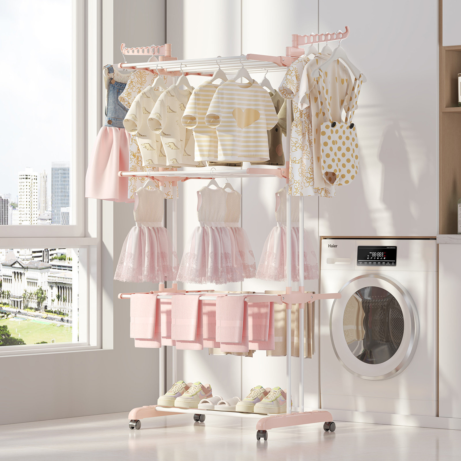 Rebrilliant Manduley Stainless Steel Foldable Drying Rack Metal Clothes ...