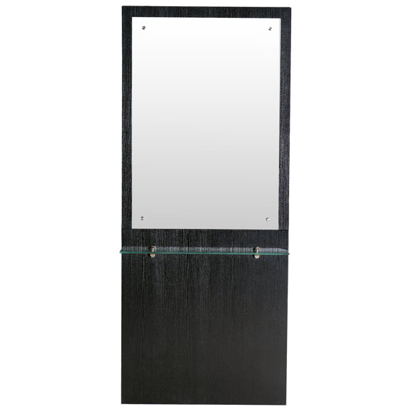 Inbox Zero Wall Mount Barber Station Modern Beveled with Shelf Accent ...