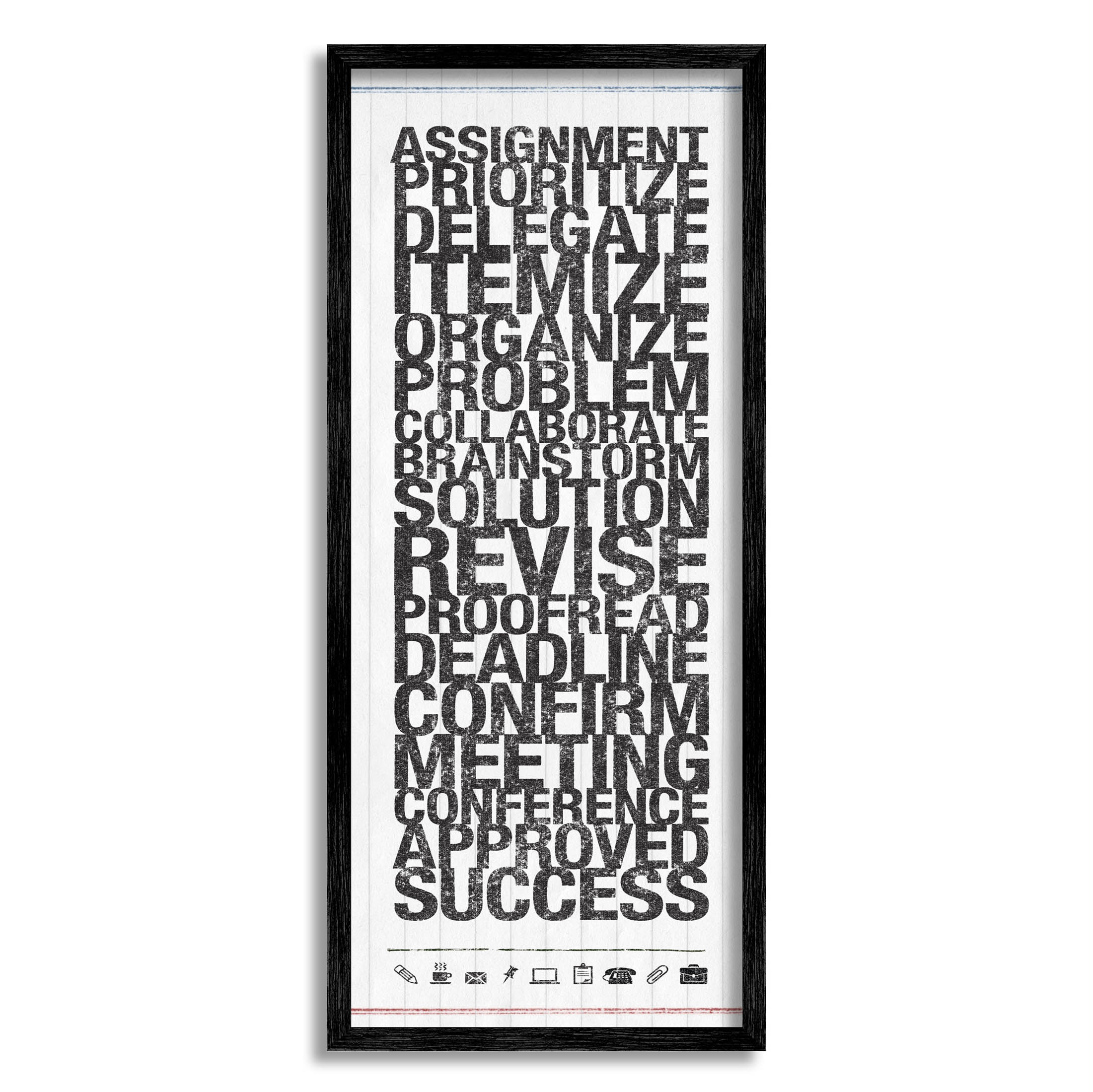Stupell Industries Organized Success Office List Framed Giclee Art By ...