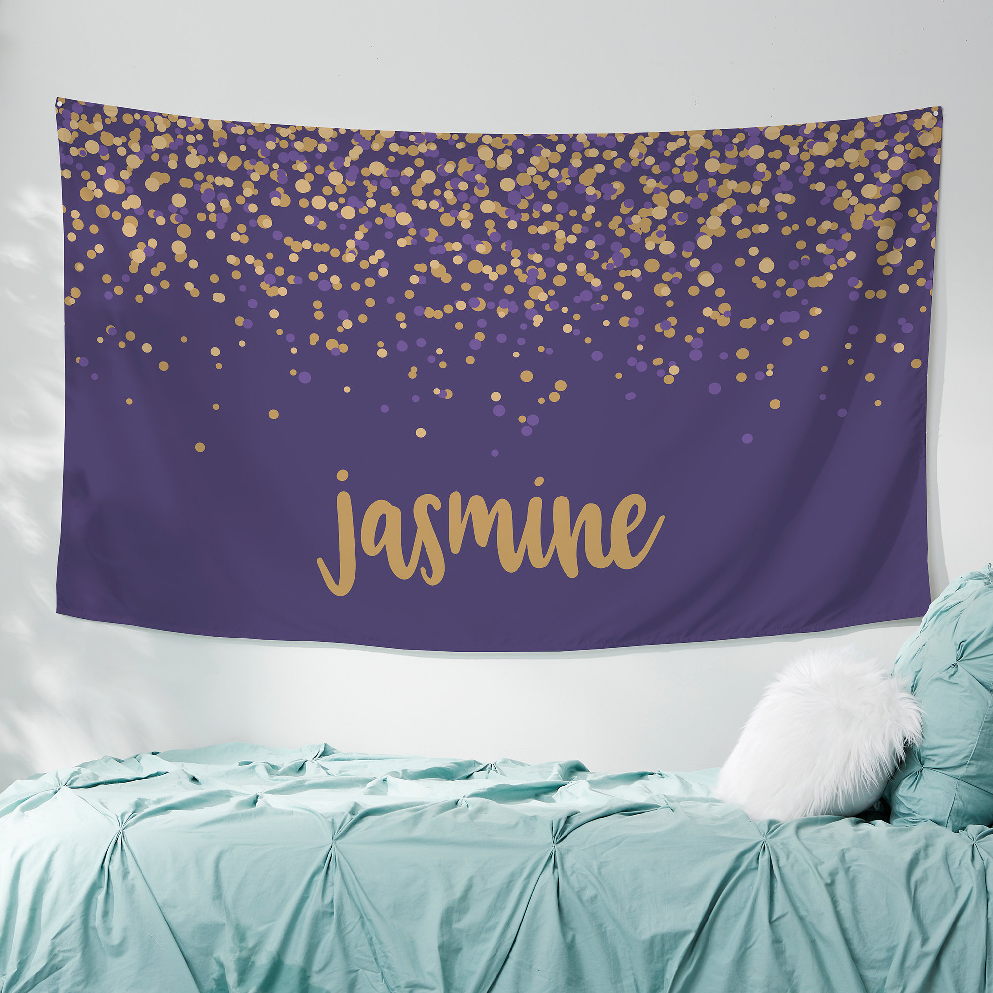 Personalization Mall Polyester Sparkling Name Personalized Wall ...