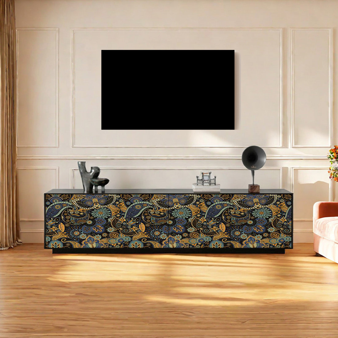 Aurora Craft American Retro Style TV Stand With Enclosed Bottom 78.74 ...