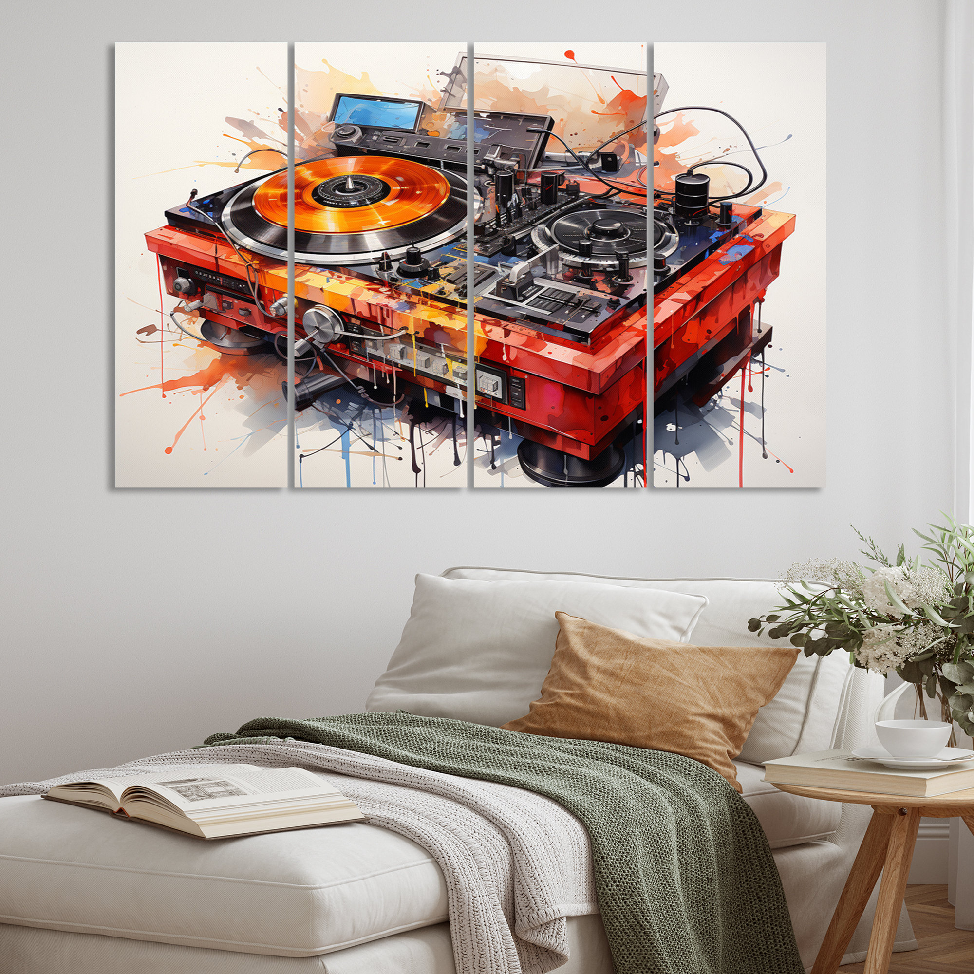 Design Art Abstract Turntables Music Boom Boxes II - Music Metal Wall ...