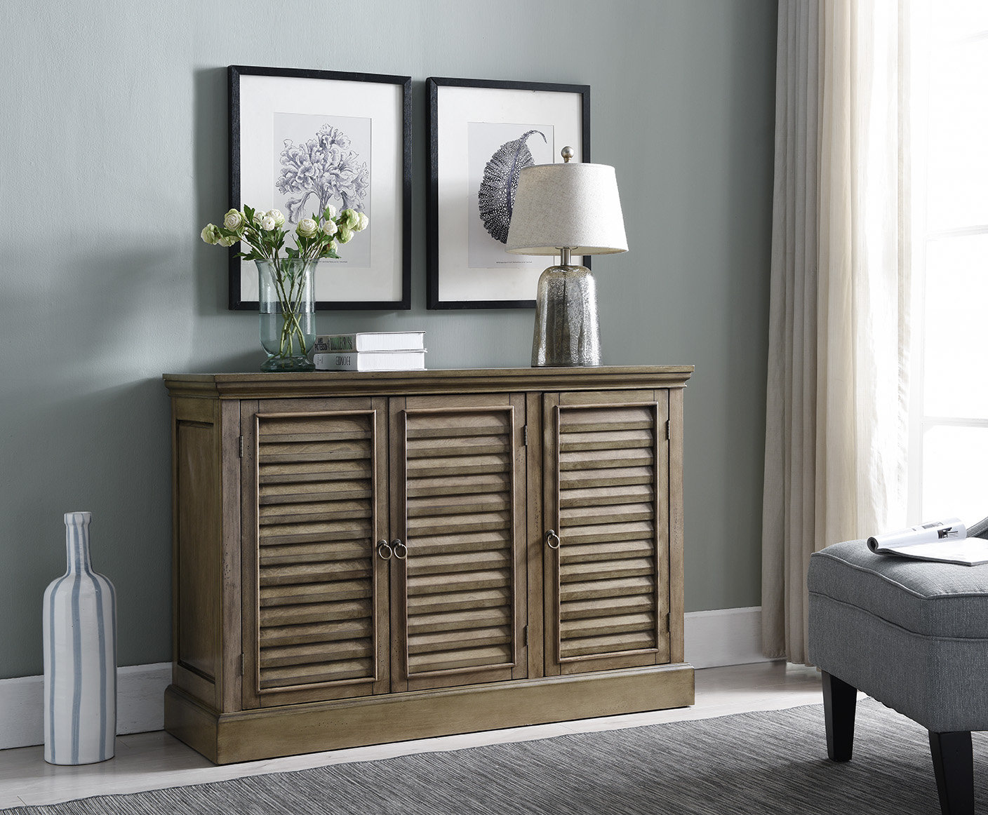 Millwood Pines Wakeman Rustic Wood Buffet Sideboard Console Table With ...