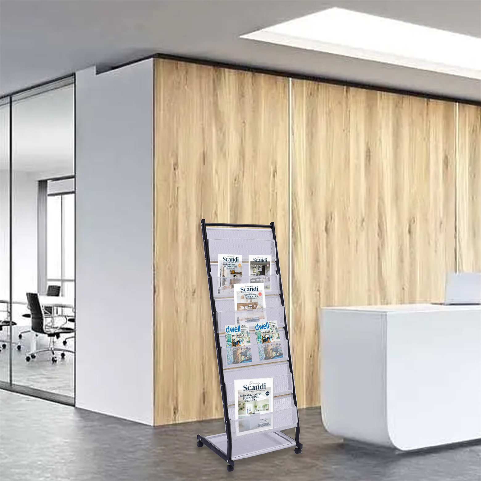 Rebrilliant Brochure Literature Newspaper Floor Display Standing with 6 ...