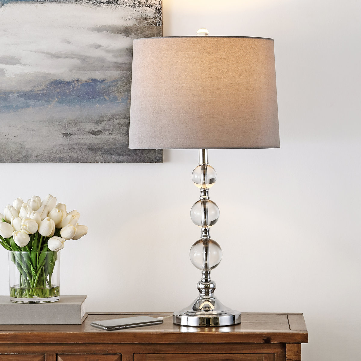Rosdorf Park Clenon Crystal Ball Lamp/USB | Wayfair