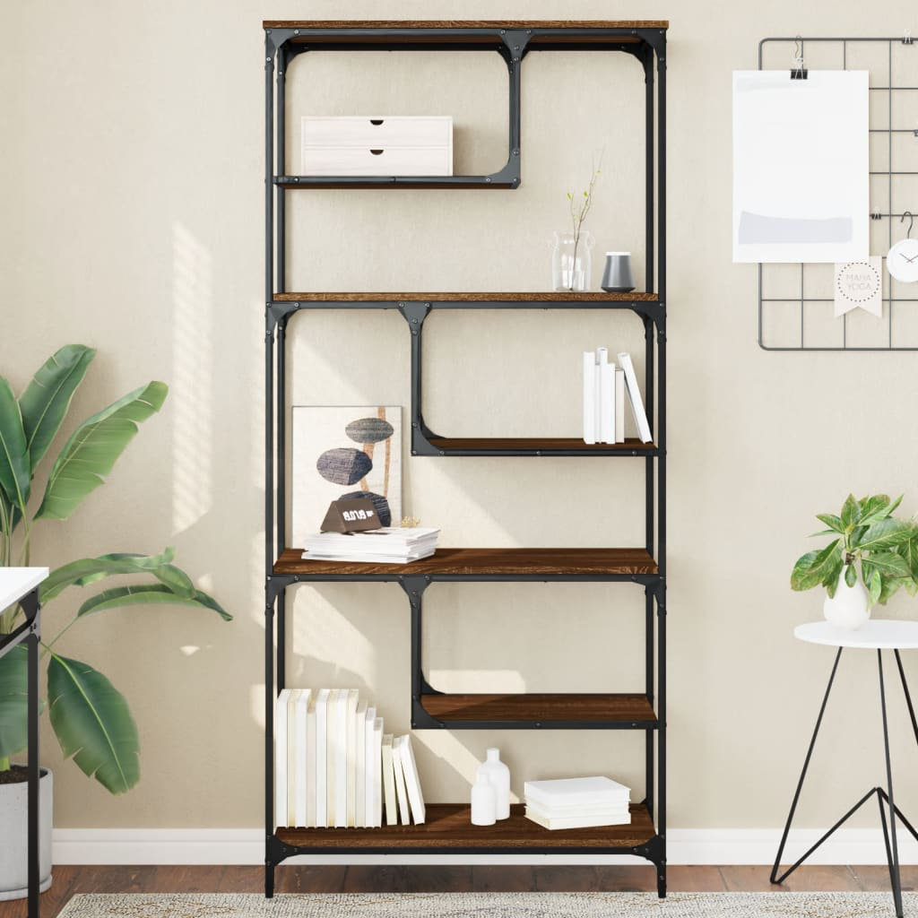 vidaXL Bookcase Shelving Unit Standing Storage Display Rack Engineered ...