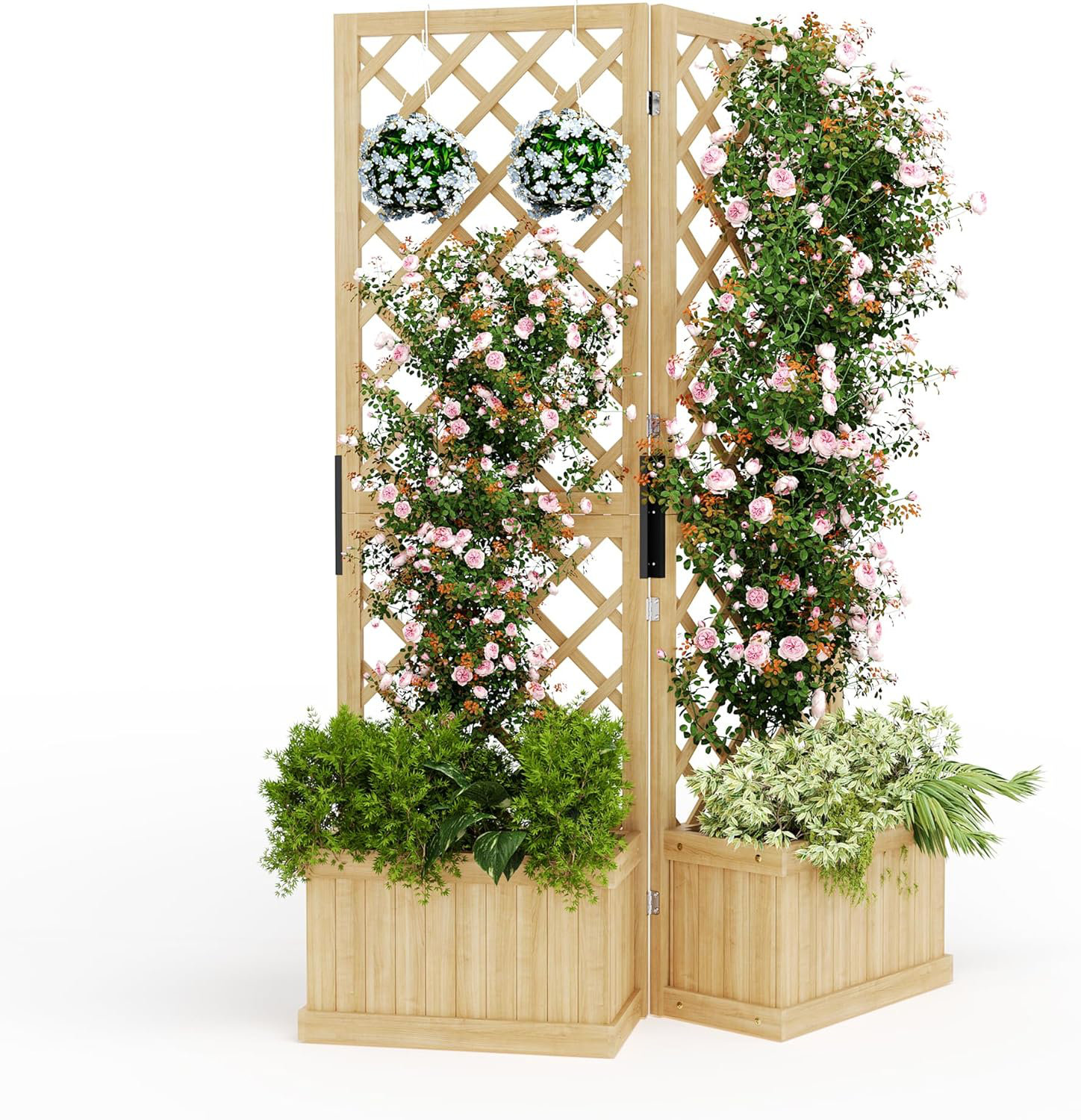 Blue Elephant Cedar Privacy Screen With Planter Box - 10"X65"Garden ...