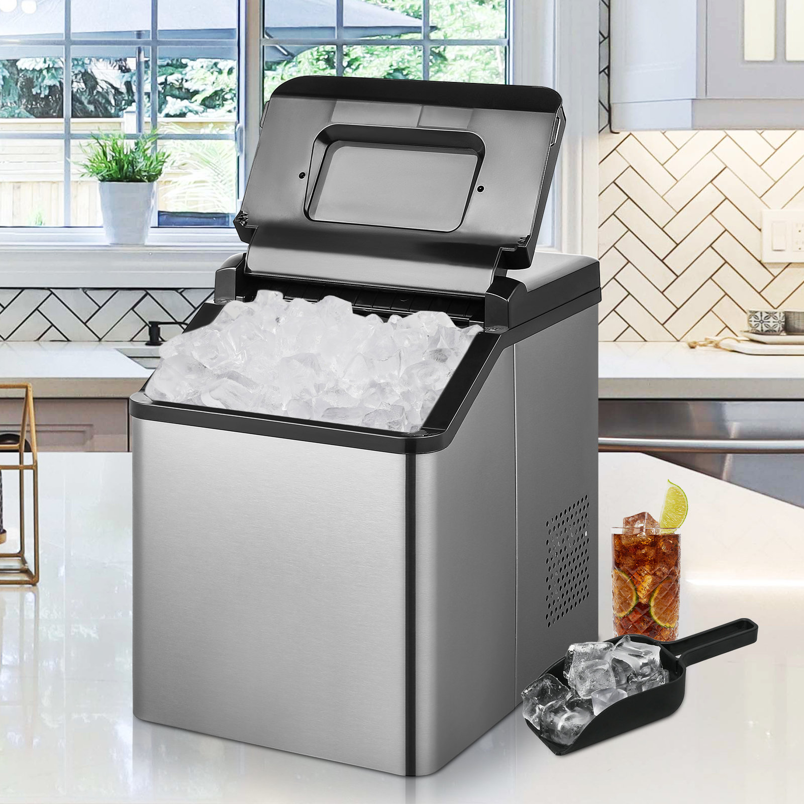 Bring Home Furniture Countertop Ice Maker Machine With Auto-Cleaning ...