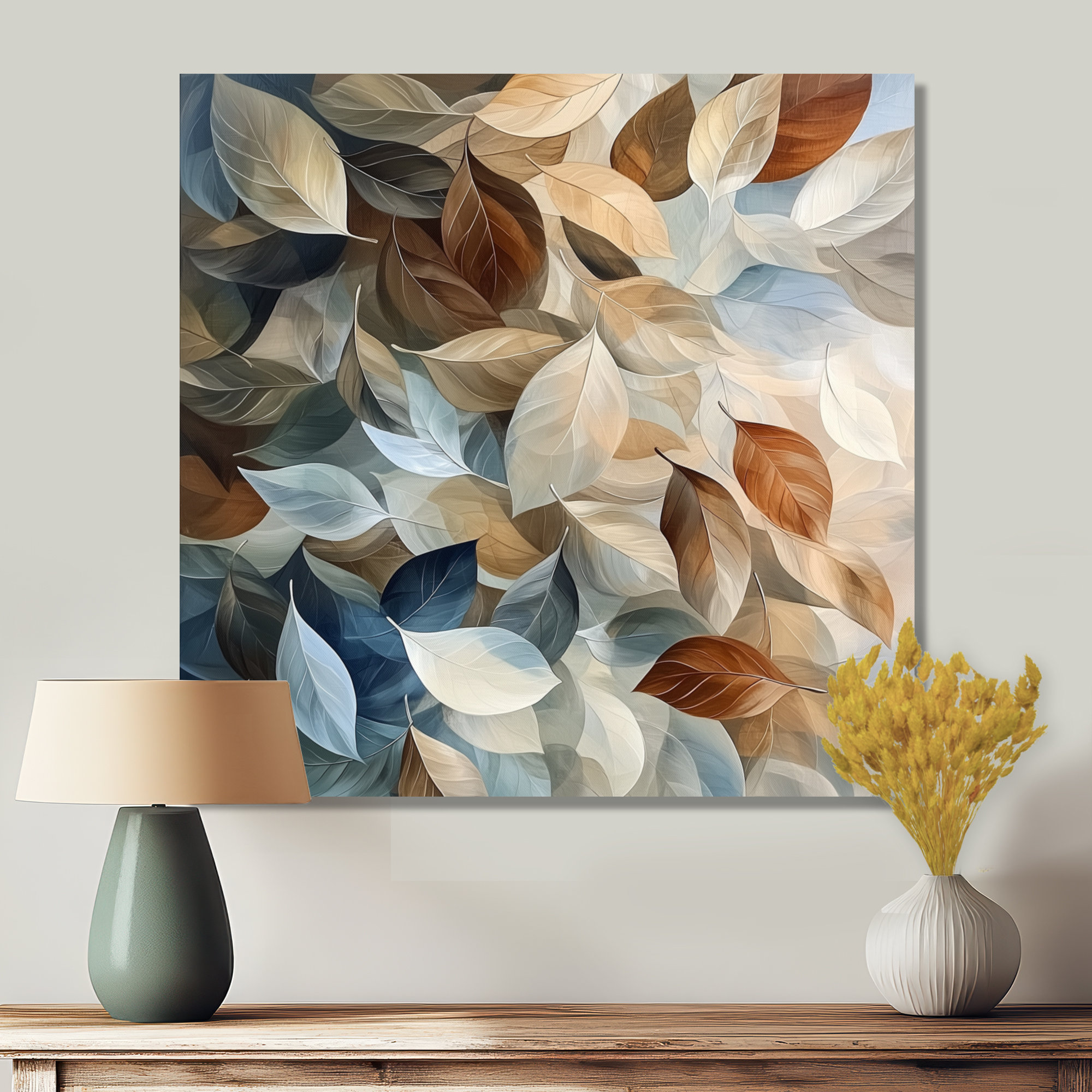 Latitude Run® Wind Blown Almond Leaves I - Leaves Metal Art | Wayfair