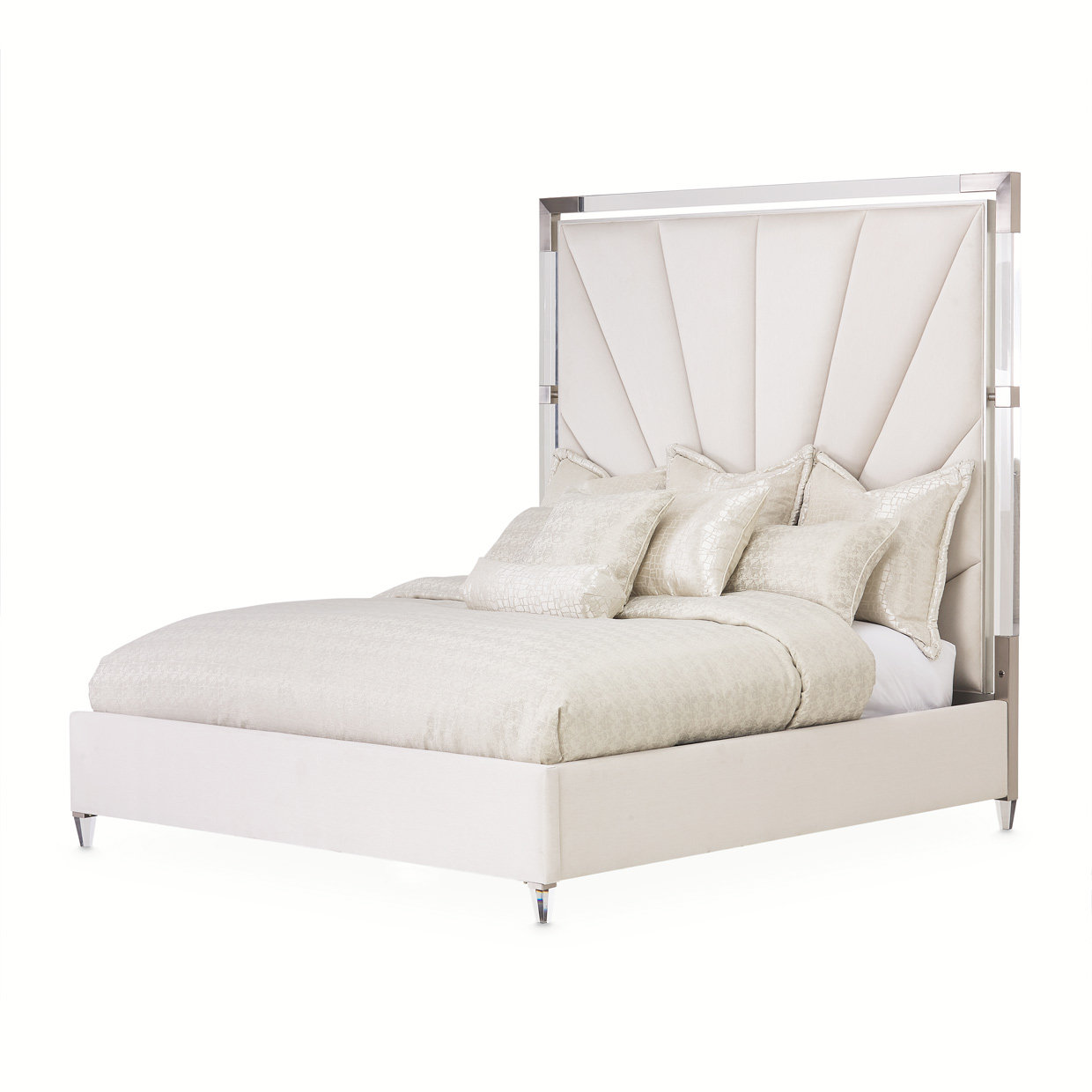 Michael Amini Penthouse Eastern King Tall Panel Bed - Ash Gray | Wayfair