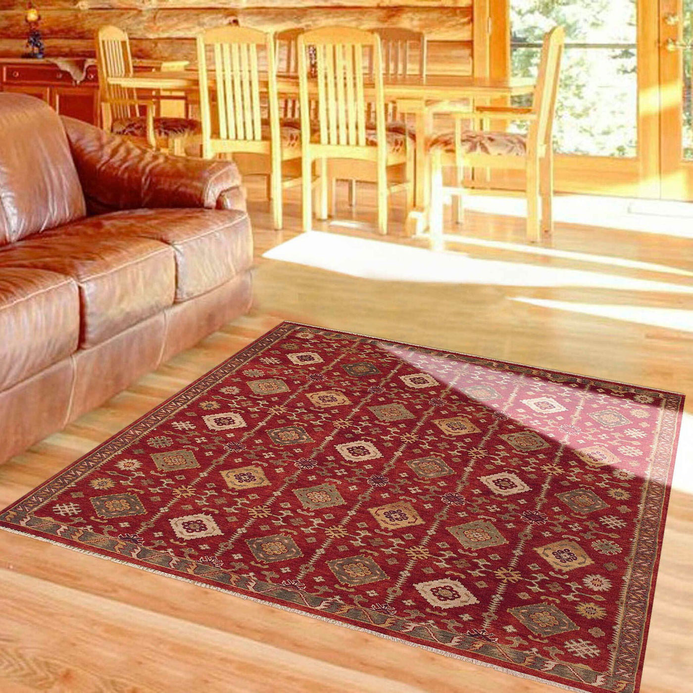Room Envy Southwestern Hand-Knotted Wool Red Area Rug | Wayfair