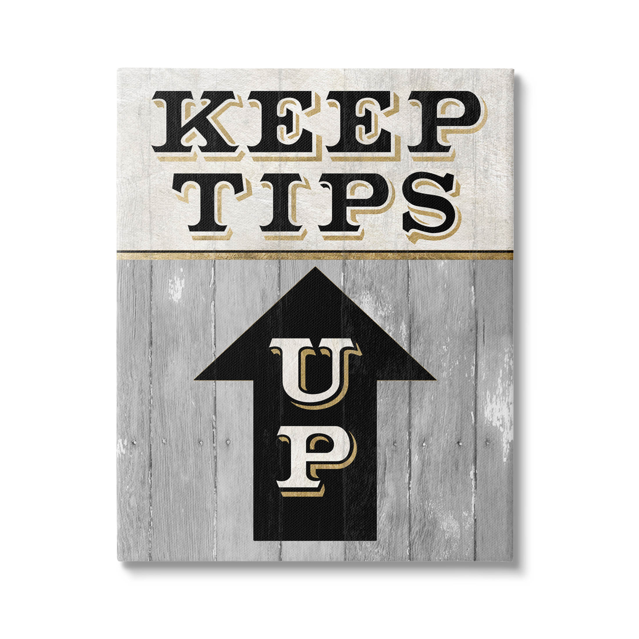 Stupell Industries Keep Tips Up Skiing Sign Canvas Wall Art By Livi ...