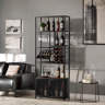 17 Stories Feldstein Floor Wine Bottle & Glass Rack Black | Wayfair