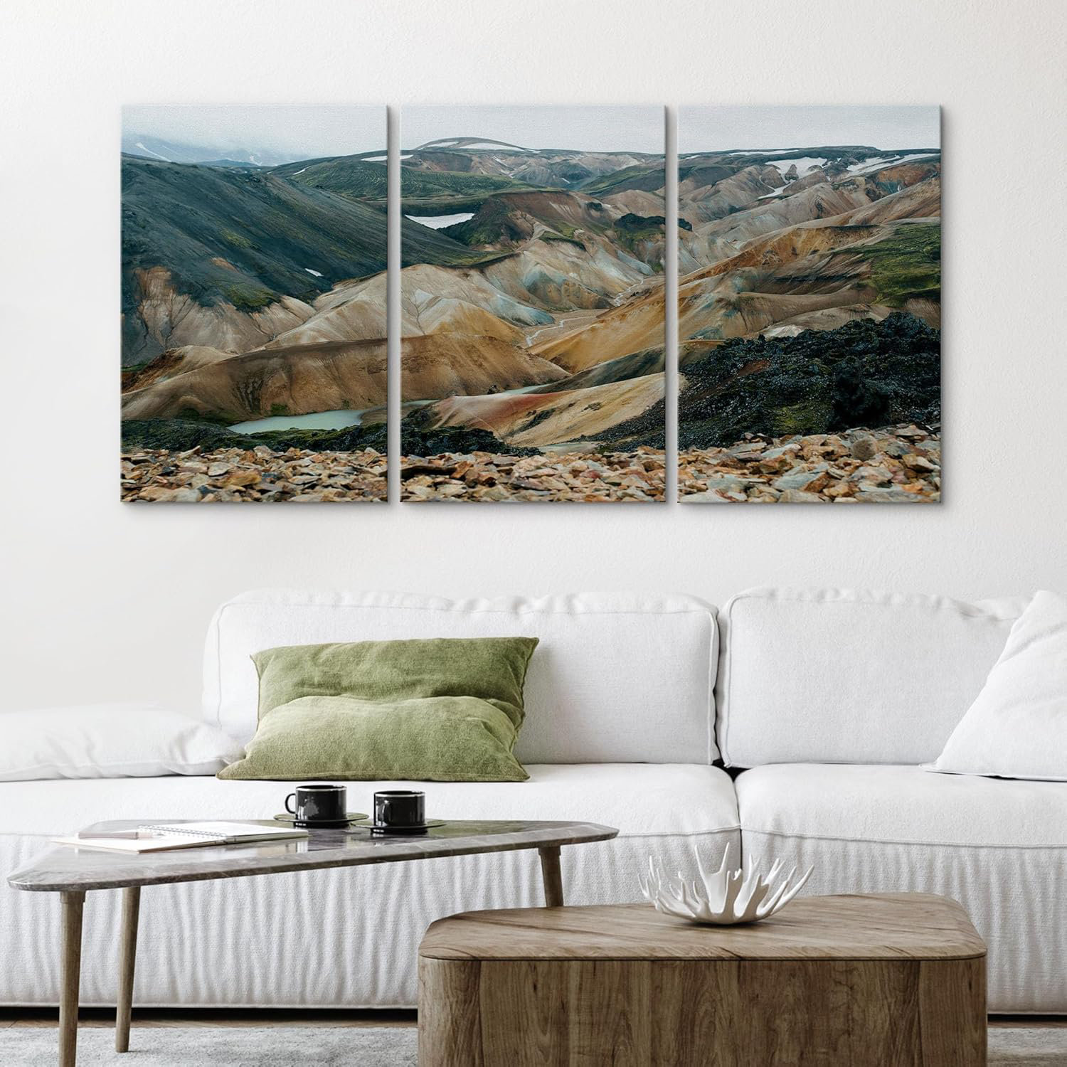 IDEA4WALL Colorful Mountain Range Majestic Painted Peaks Photography Realism Scenic Landscape ...
