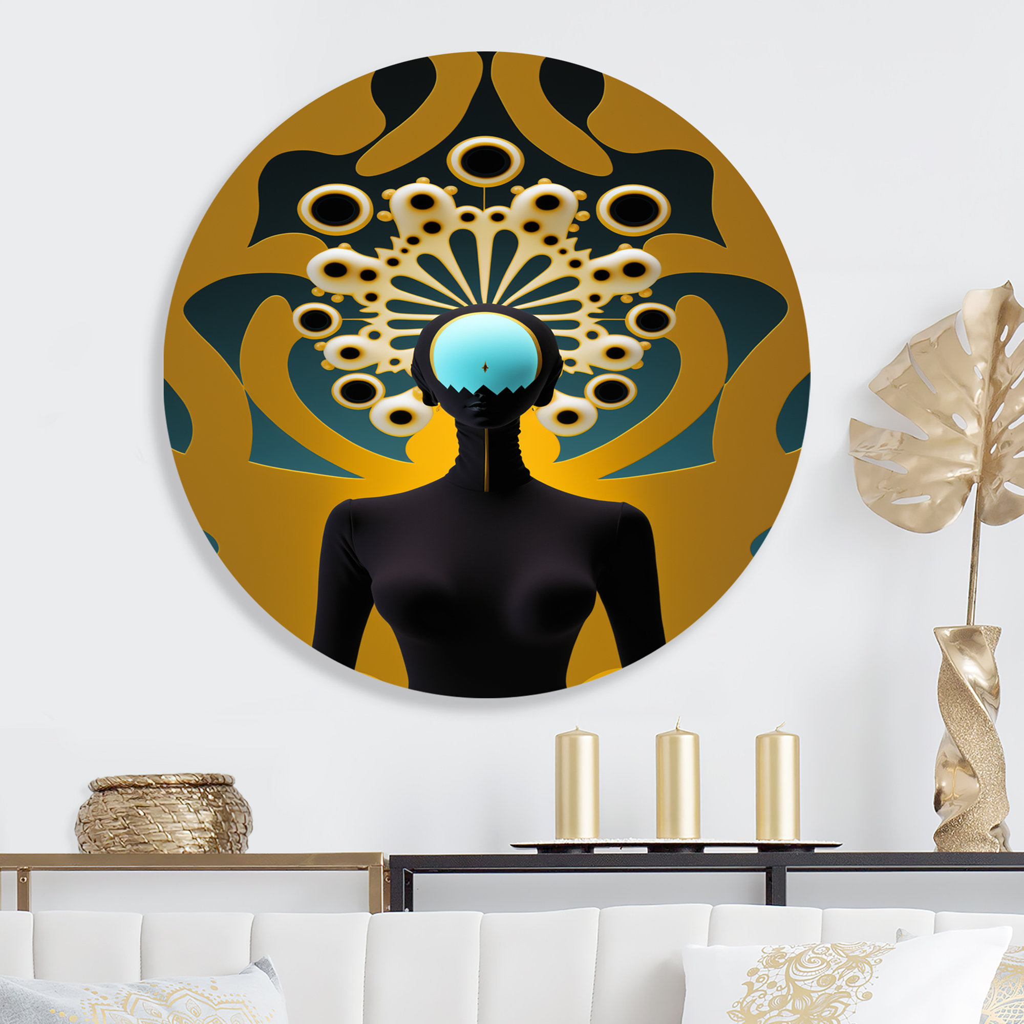 Trinx True Nature Revealed - Modern Abstract Round Wall Art on Metal ...