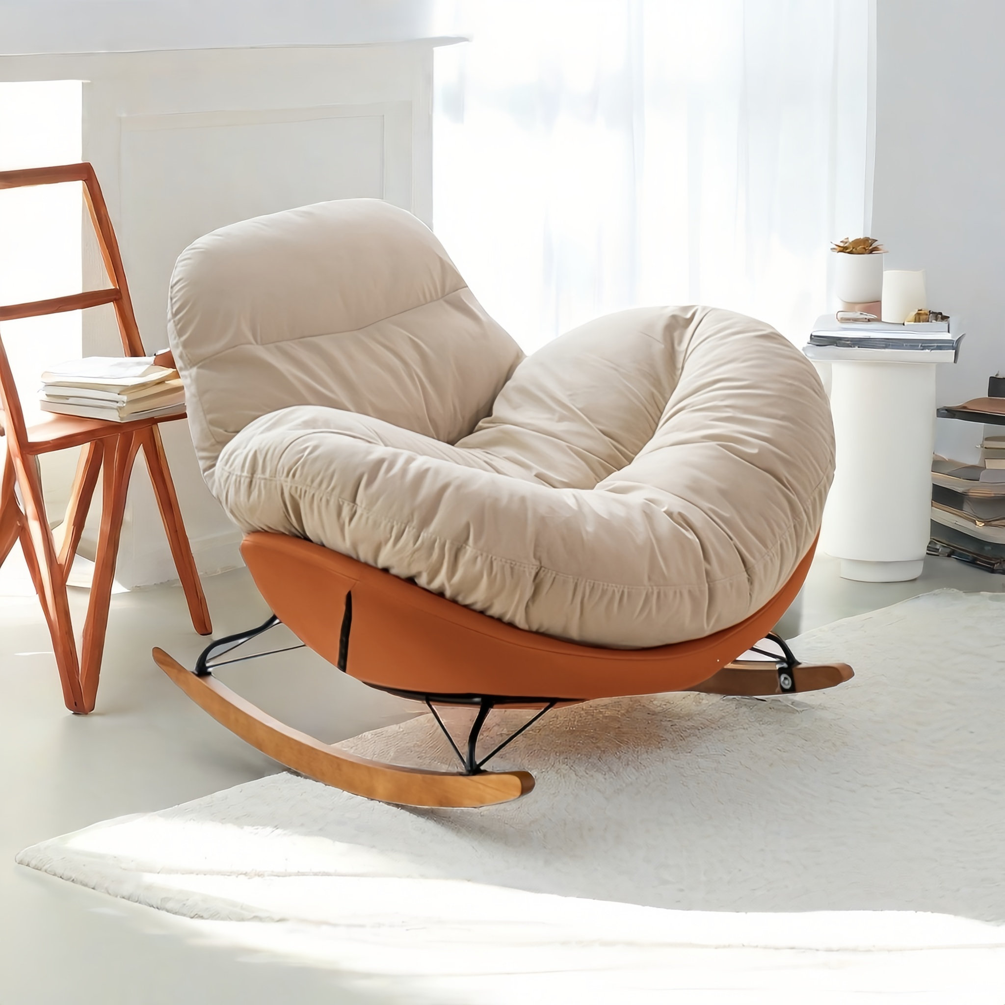 VIBORZ Modern Upholstered Rocking Chair | Wayfair