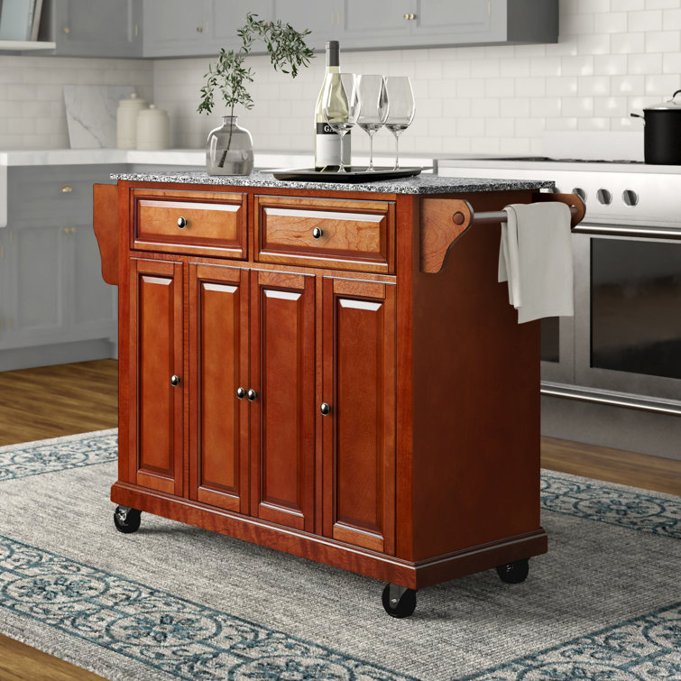 Three Posts™ Monty Granite Top Kitchen Island & Reviews | Wayfair