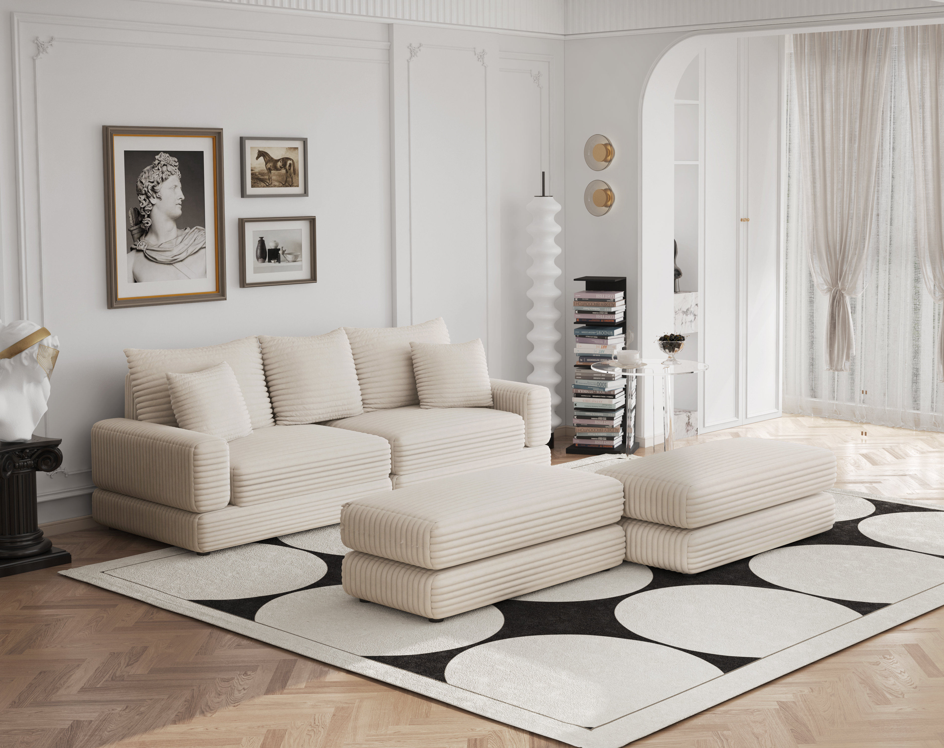 Latitude Run® Cheza 86.6'' Upholstered Sofa - Wayfair Canada