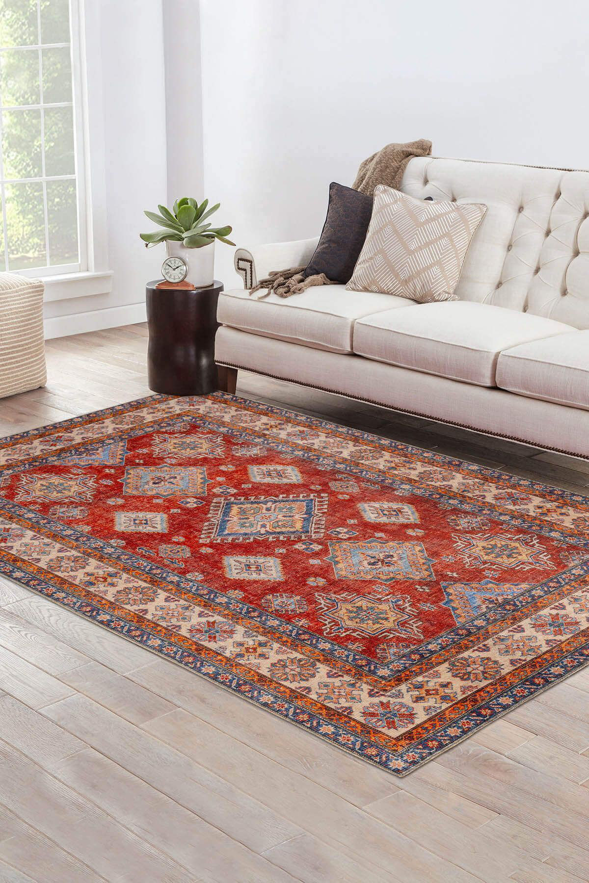 Bungalow Rose Fuga Soft Textured Red Vintage Patterned Rug - Wayfair Canada
