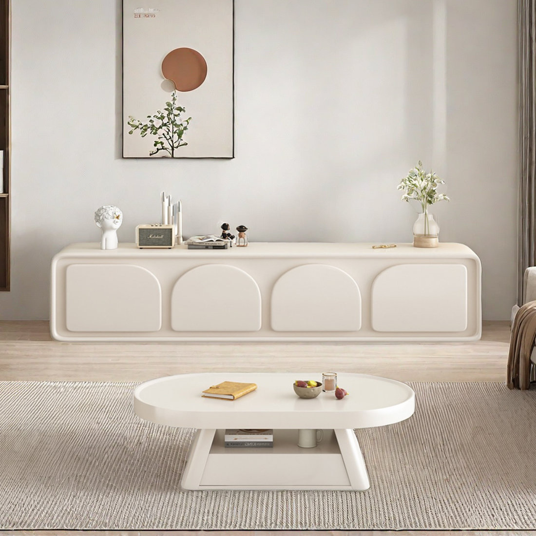 Aurora Craft Modern Simple TV Stand And Coffee Table Set 2 - Piece ...