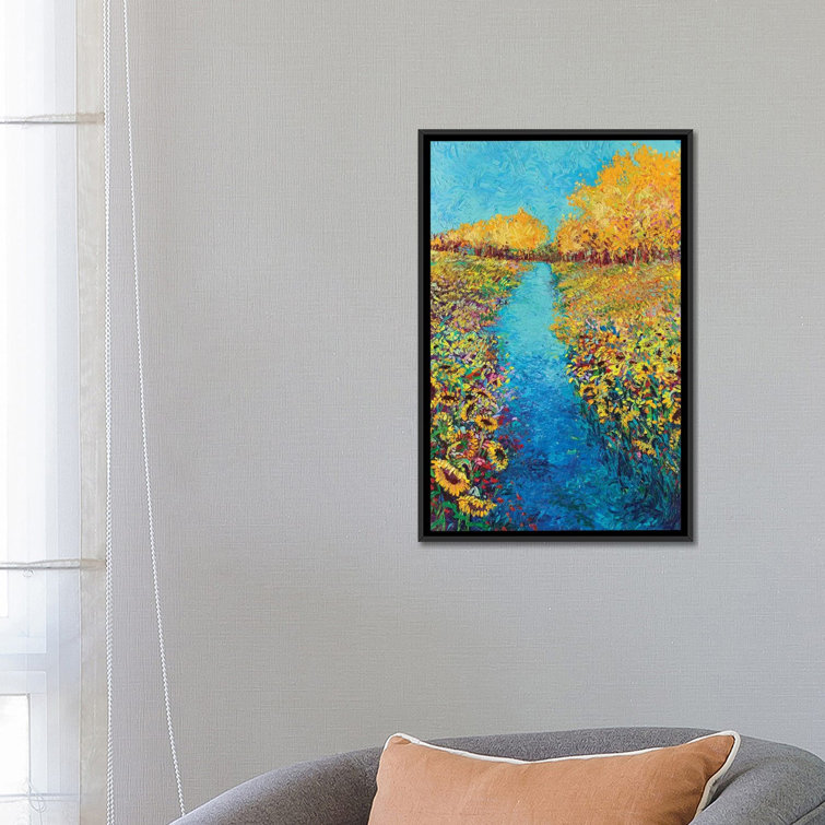 Red Barrel Studio® " Sunflower Triptych Panel II " by Iris Scott ...