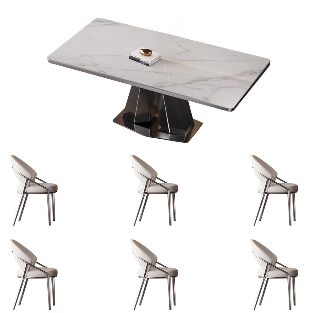 Elamer Italian style high-end dining table set | Wayfair